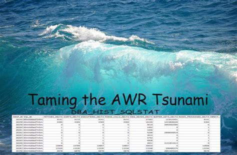 Taming The Awr Tsunami 03 Dba Hist Sqlstat — Roger Cornejo Roger Cornejo