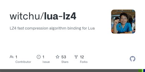 GitHub Witchu Lua Lz LZ Fast Compression Algorithm Binding For Lua