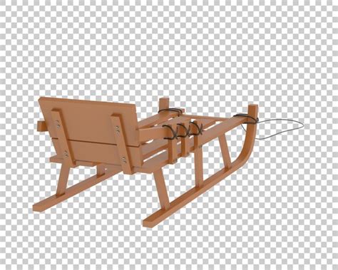 Сани на прозрачном фоне 3d рендеринг иллюстрации Премиум Psd Файл