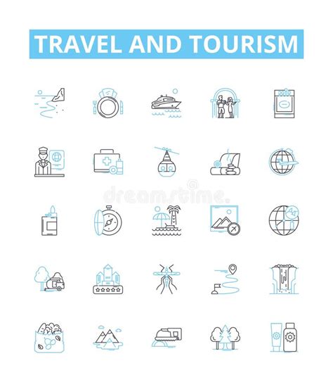 Travel And Tourism Vector Line Icons Set Voyage Trip Adventure Tour