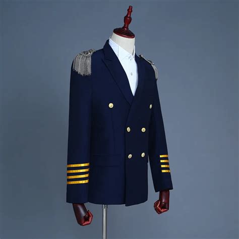 Мужские костюмы самолет коммандер куртка пальто и брюки и наплечная доска мужской костюм Блейзер