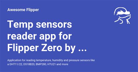 Temp Sensors Reader App For Flipper Zero By Check Repo Awesome Flipper