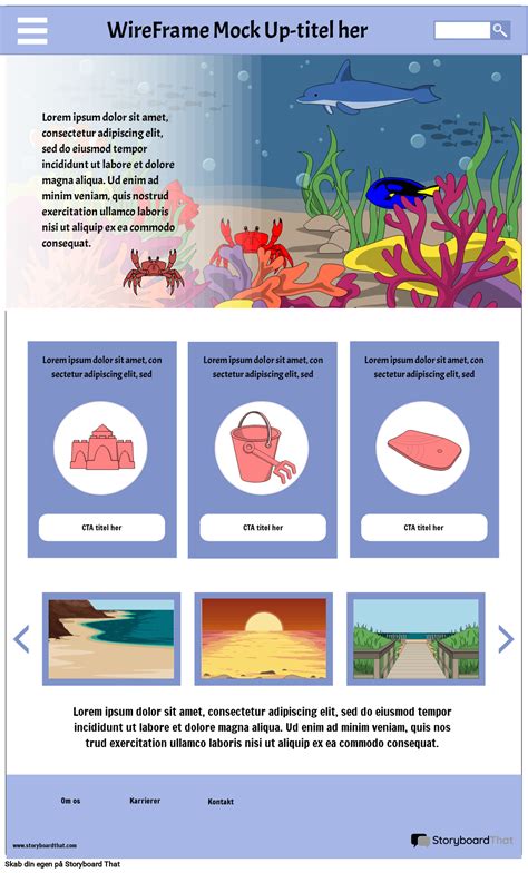 Corporate WireFrame Vs Mock up Fuldført Storyboard