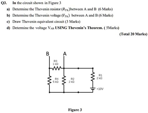 Solved Q3 In The Circuit Shown In Figure 3 A Determine The Thevenin Resistor Rrbetween A