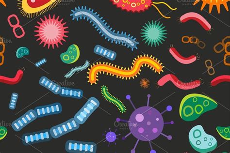 Virus Vector Seamless Pattern