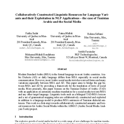 Collaboratively Constructed Linguistic Resources For Language Variants And Their Exploitation In