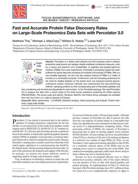 pdf fast and accurate protein false discovery rates on large scale proteomics data sets with