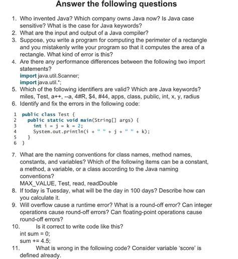 Solved Answer The Following Questions 1 Who Invented Java