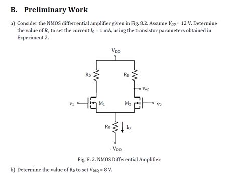 Solved A Consider The Nmos Differrential Amplifier Given In