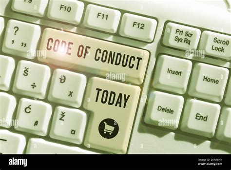 Text Sign Showing Code Of Conduct Business Concept Set Of Principles
