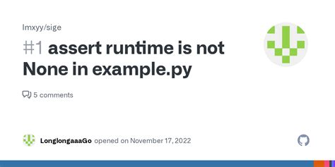 Assert Runtime Is Not None In Examplepy · Issue 1 · Lmxyysige · Github