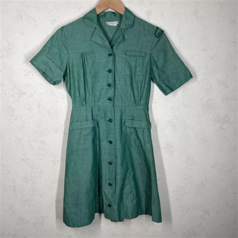 Vintage Girl Scout Uniform Dress Costume Green £2428 Picclick Uk