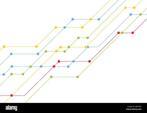 Tech Colorful Circuit Board Lines Chip Background Vector Abstract Design Illustration Stock
