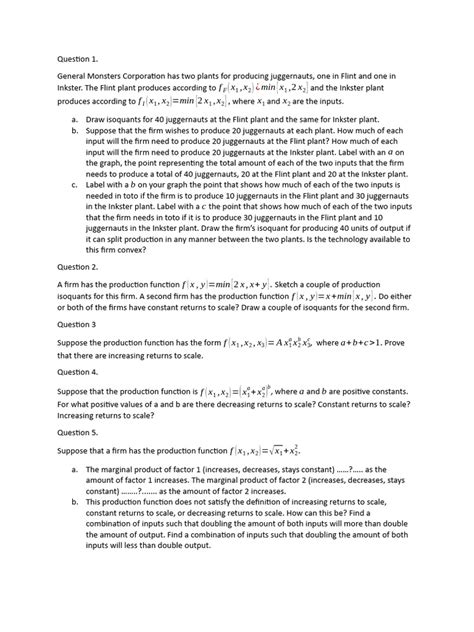 Problem Set 212 Microeconomics Pdf