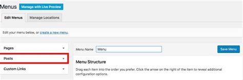 Functions Disable Tab Post On Nav Menus Page Admin WordPress Development Stack Exchange