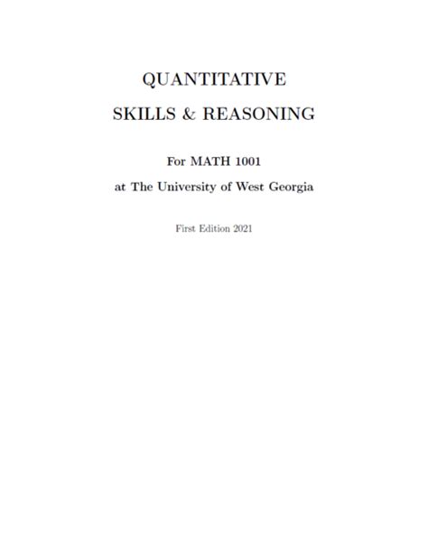Quantitative Skills And Reasoning Openalg