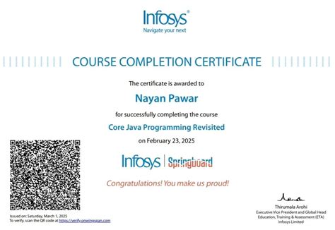 Javaprogramming Techachievement Learning Infosys Nayan Pawar