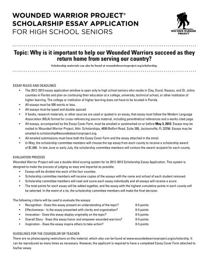 Scholarship Essay Format
