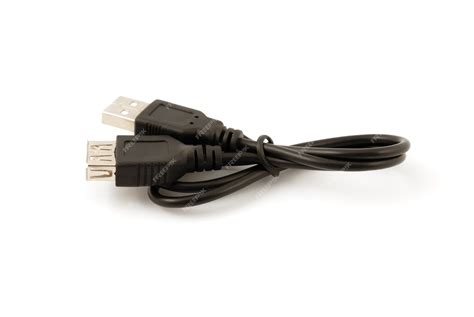 Usb범용 직렬 버스 커넥터 케이블 흰색 배경에 고립 프리미엄 사진