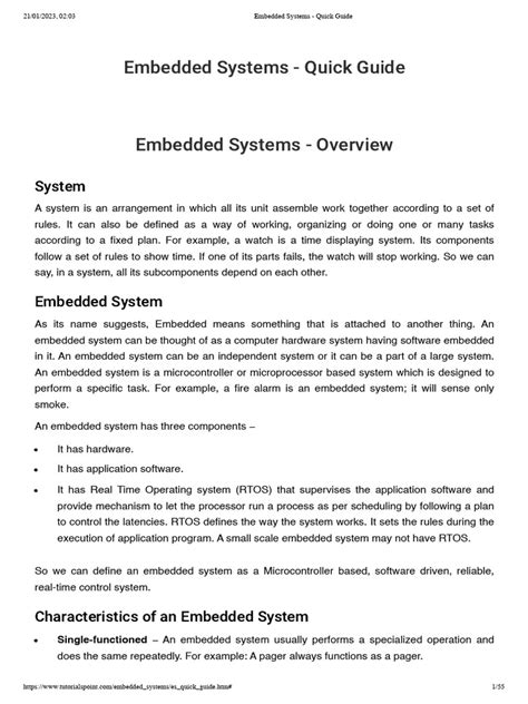Embedded Systems Quick Guide Pdf Microcontroller Central Processing Unit