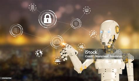 인공 지능 로봇 제어 미래 데이터 화면 Ai는 명령 프롬프트를 입력하여 무언가를 생성하고 미래 기술 변환을 수행합니다 Ai와