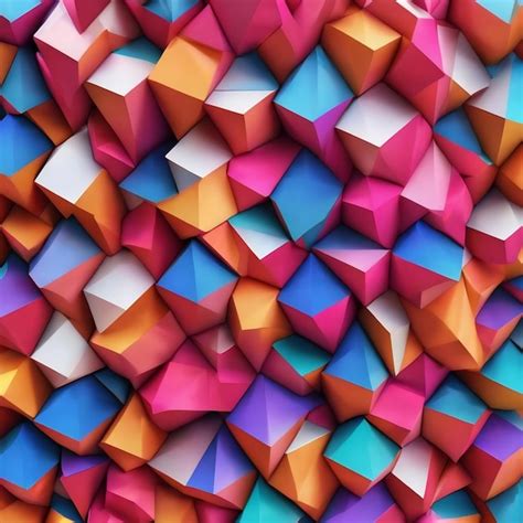 Premium Photo 3d Rendering Perspective View Of Tri Polygon Pattern Stack Wall Background