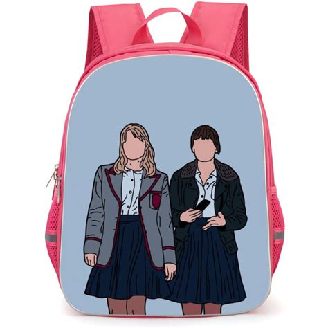 Sex Education Backpack BabePack Maeve Wiley And Aimee Gibb Minimalist Art Standing On Gray
