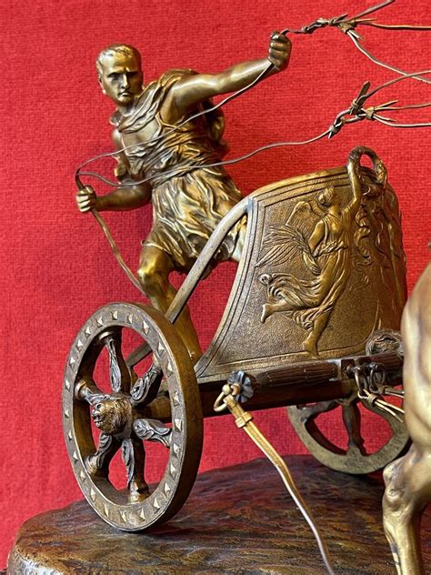 Proantic Roman Chariot Race Large Bronze Sculpture Antonio Vaneti