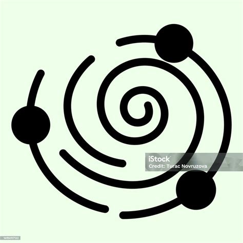 갤럭시 솔리드 아이콘입니다 행성과 위성이 있는 태양계는 흰색 배경에 상형 문자 스타일의 픽토그램을 가지고 있다 우주와 우주 표지판 모바일 개념 웹 디자인 벡터 그래픽 검은