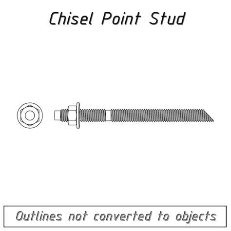 Premium Vector Chisel Point Stud Fastener Outline Blueprint
