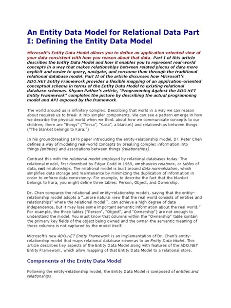 Pdf An Entity Data Model For Relational Data Part I Dokumen Tips