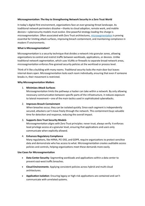 Ppt Microsegmentation The Key To Strengthening Network Security In A