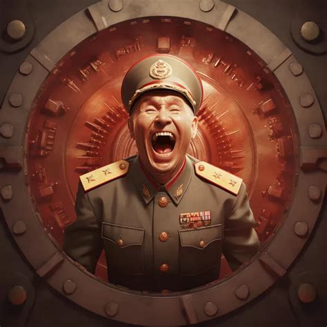 푸틴이 폭탄 버튼을 누르고 웃고 있는 장면 오픈프롬프트 Openprompt