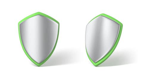 Premium Vector 3d Shields Isolated On White Background Two Protective