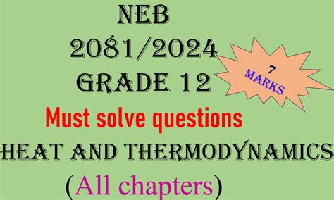 Heat And Thermodynamics Must Solve Problems Simplified Note