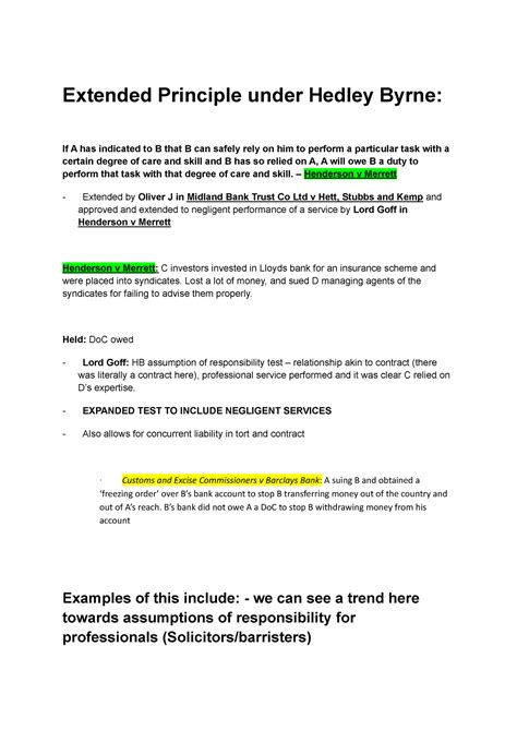 extended principle in hb extended principle under hedley byrne if a