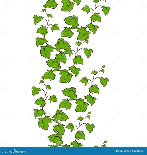 Ivy Vector Hand Drawn Seamless Vertical Pattern Stock Vector Illustration Of Postcard