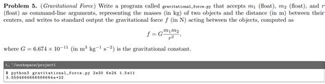 Solved Problem Gravitational Force Write A Program Chegg