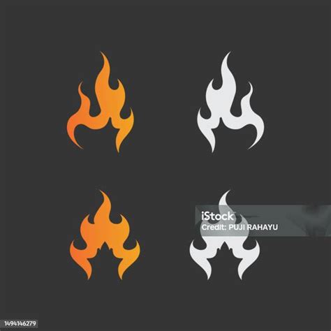 불 로고와 아이콘 뜨거운 불타는 요소 벡터 불꽃 그림 디자인 에너지 따뜻한 경고 요리 기호 로고 아이콘 빛 전원 열 3차원 형태에 대한 스톡 벡터 아트 및 기타 이미지