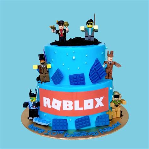 Halal Certified Two Tier Roblox Inspired Theme Cake Food And Drinks Homemade Bakes On Carousell