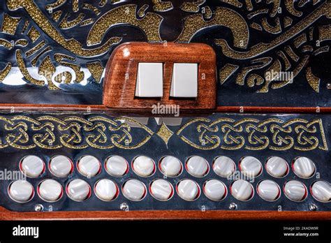 Irish 3 Row Button Accordion With Filigree Metal Work Stock Photo Alamy