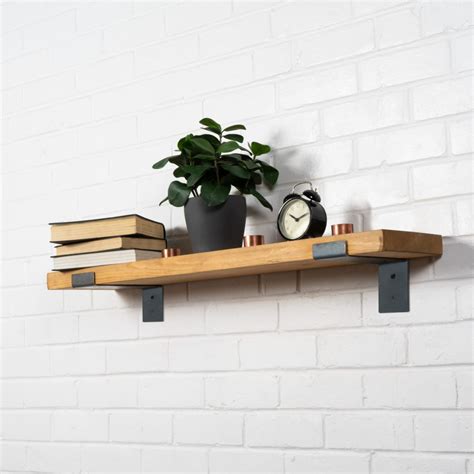 Chunky Reversed Lipped Brackets With Shelf Industrial Style Pipe Dream Furniture