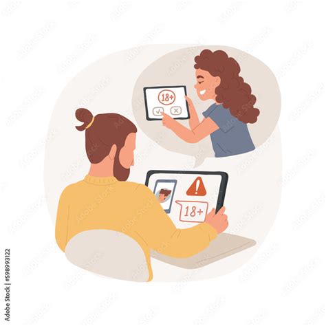 Adult Content Parental Alert Isolated Cartoon Vector Illustration Parent Gets Notification