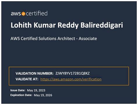Lohith Kumar B On Linkedin Aws Certificationachievement Cloudarchitecture Growthmindset