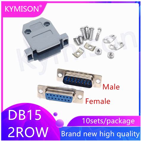 10 Sets Rs232 Parallel Serial Port Db15 15 Pin 15 Way 2 Rows D Sub Fmale Male Solder Connector