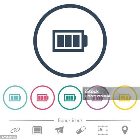 3 부하 단위 평면 컬러 아이콘에서 전체 배터리 라운드 개요 0명에 대한 스톡 벡터 아트 및 기타 이미지 0명 가득 찬 건강관리와 의술 Istock
