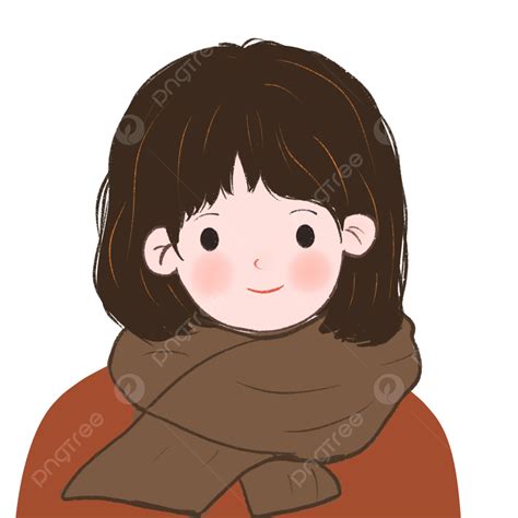 스카프와 어린 소녀 그림 겨울에 어울리는 일러스트 머플러 손으로 그린 소녀 Png 일러스트 및 Psd 이미지 무료 다운로드 Pngtree