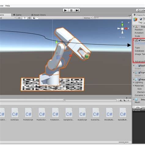 The Process Of Integration The Robot 3d Model In Unity 3d With Vuforia