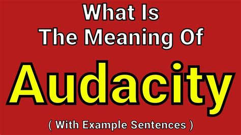 Meaning Of Audacity Audacity English Vocabulary Most Common Words