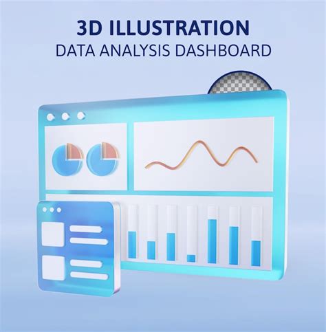 Premium Psd Data Analysis Visualization 3d Rendering Illustration
